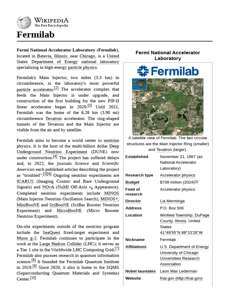 Fermilab | PDF | Particle Accelerator | Experimental Physics