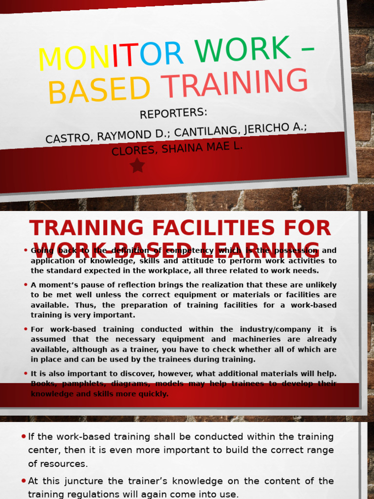 Monitor Work - Based Training | PDF | Pipe (Fluid Conveyance) | Plumbing