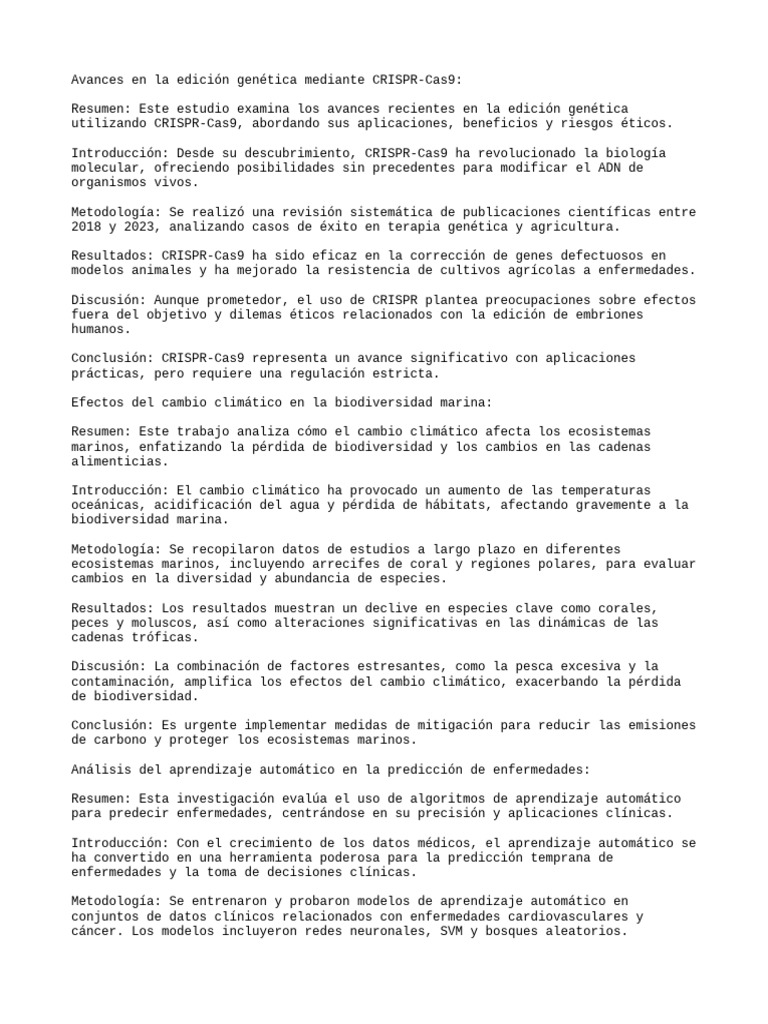 Avances en La Edición Genética Mediante CRISPR-Cas9 | PDF ...