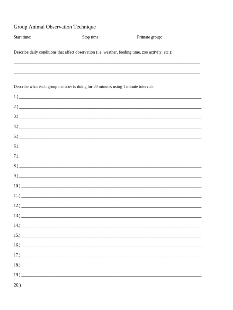 (3) Group Animal Observation Technique | PDF