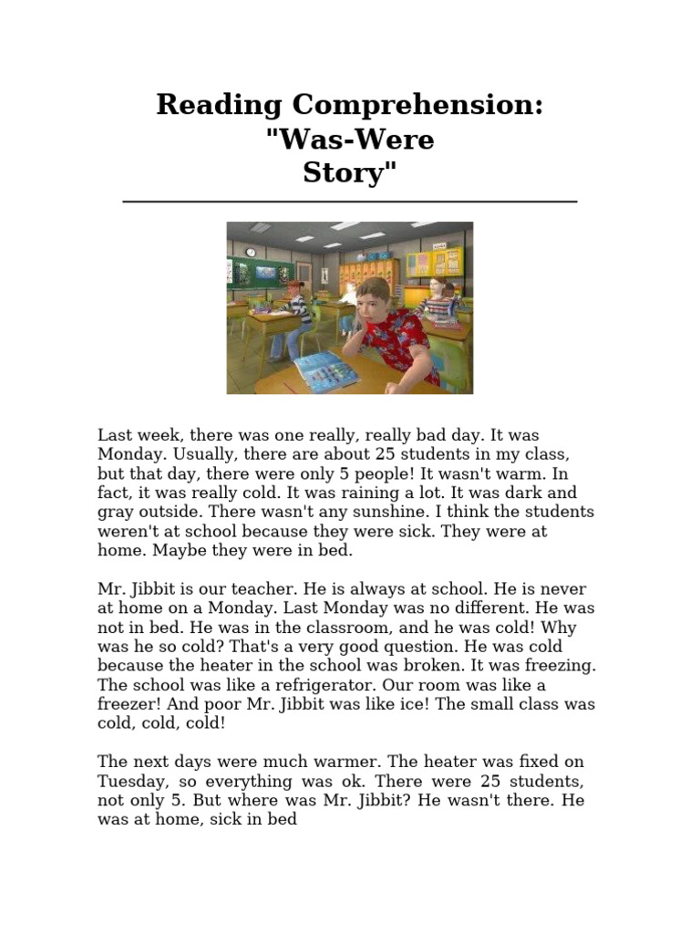Was Were Reading Comprehension Compress | PDF