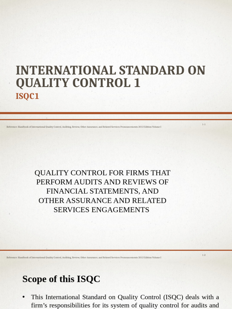 2 - International Standard On Quality Control 1 | PDF | Audit | Business