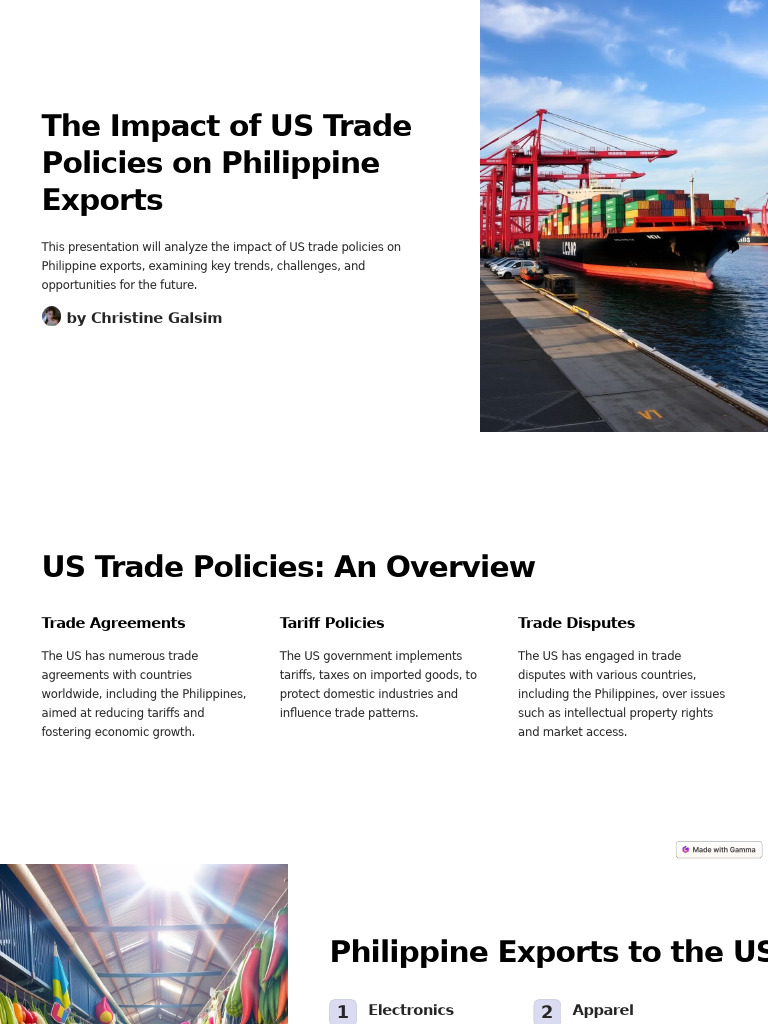 The Impact of US Trade Policies On Philippine Exports | PDF | Exports | Tariff