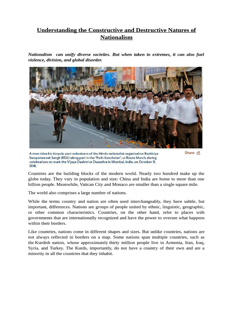 Understanding The Constructive and Destructive Natures of Nationalism ...