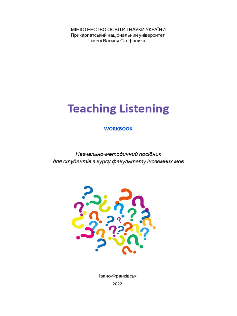 Teaching Listening - Workbook (3) - 1 | PDF | English As A Second Or ...