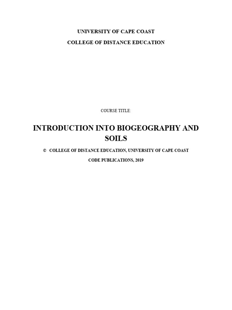 Introduction Into Biogeography and Soils | PDF | Biogeography | Soil