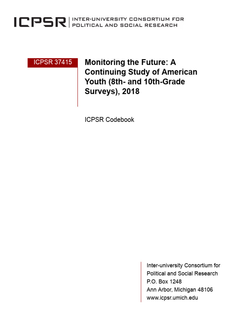 0001 Codebook ICPSR | PDF | Sampling (Statistics) | Survey Methodology