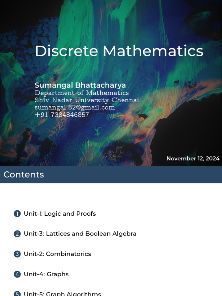 Unit v Graph Algorithm Slides Discrete Mathematics Sumangal | PDF ...