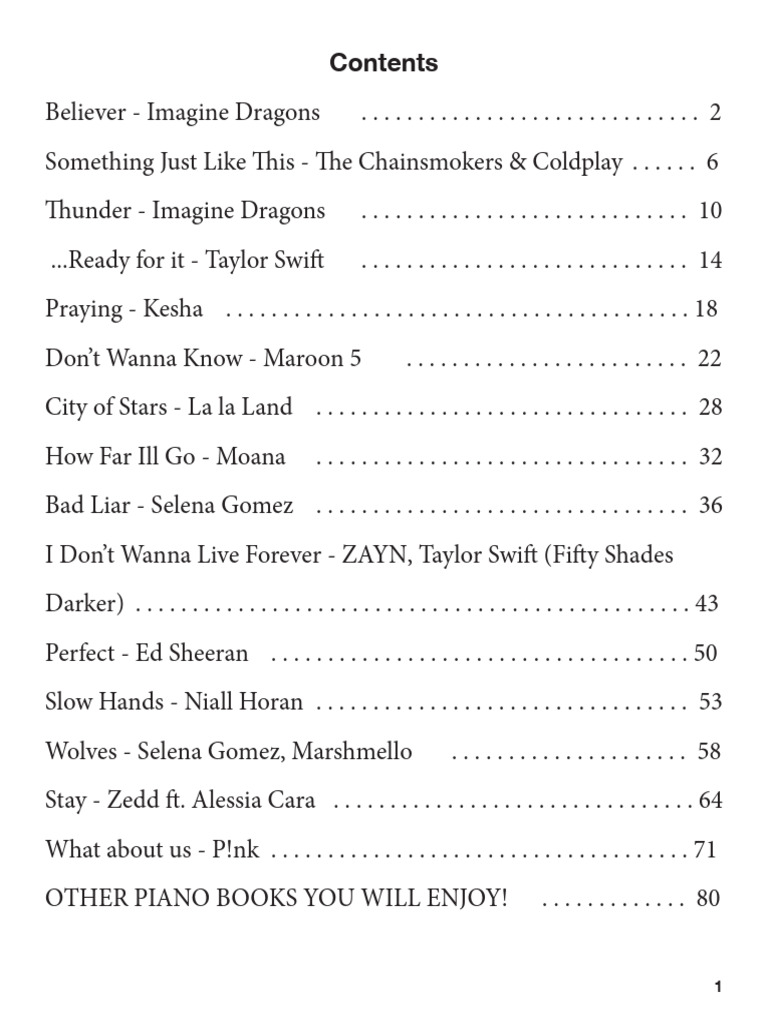 Pop Hits For Piano Volume 1 - Compress | PDF | Singles (Music) | Music