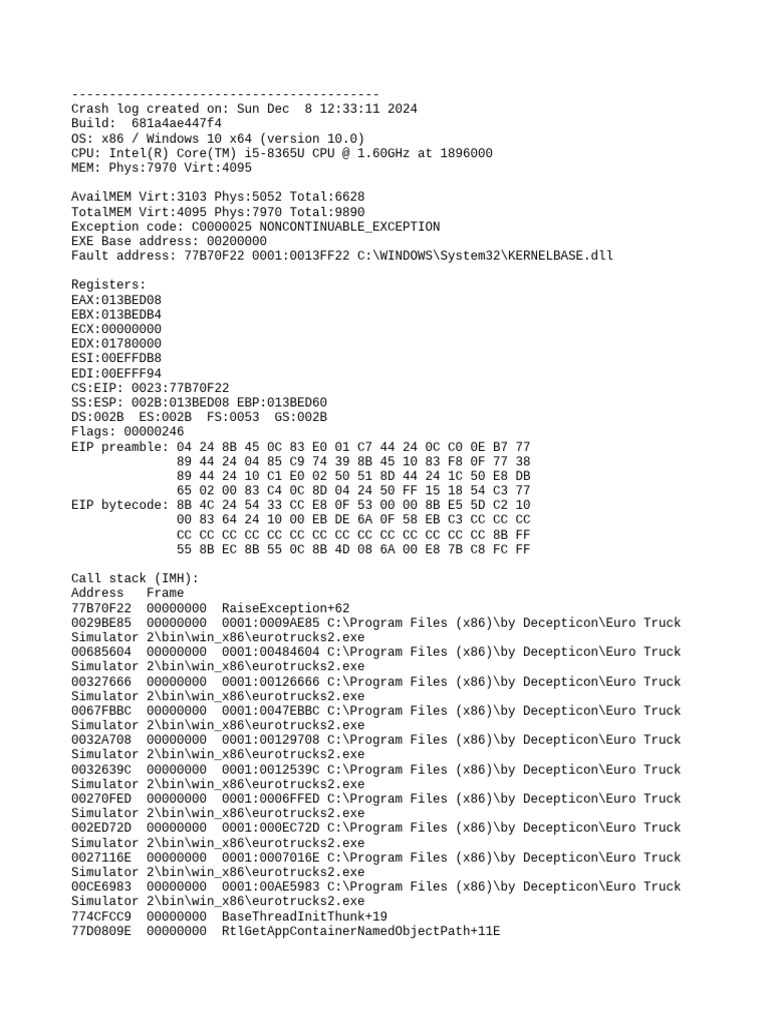 Game Crash | PDF | System Software | Computer Architecture