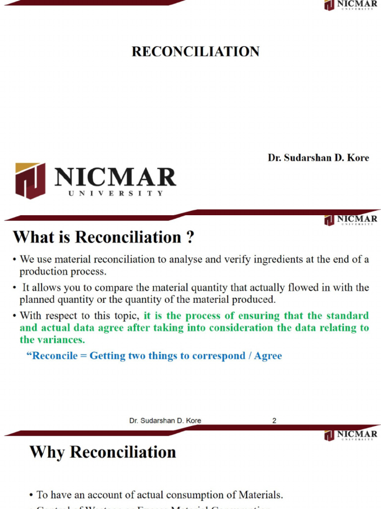 21. RECONCILIATION PROCEDURES 1sess 21 | PDF