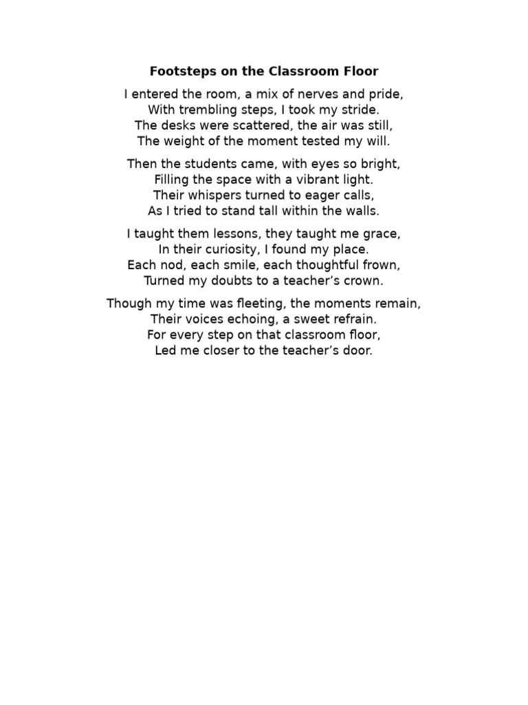 Footsteps On The Classroom Floor | PDF