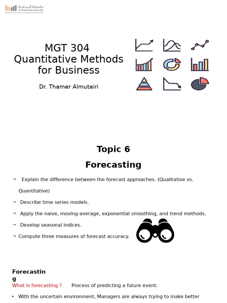 Topic 6 | PDF | Forecasting | Errors And Residuals