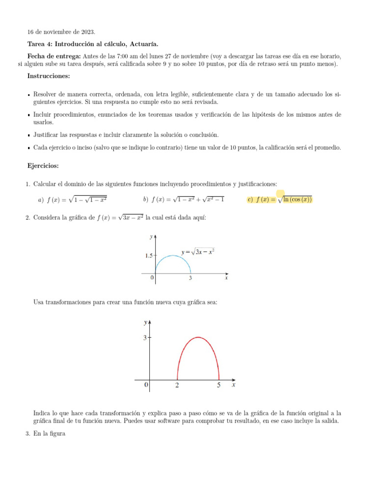 Tarea4 (1) | PDF | Función (Matemáticas) | Matemáticas