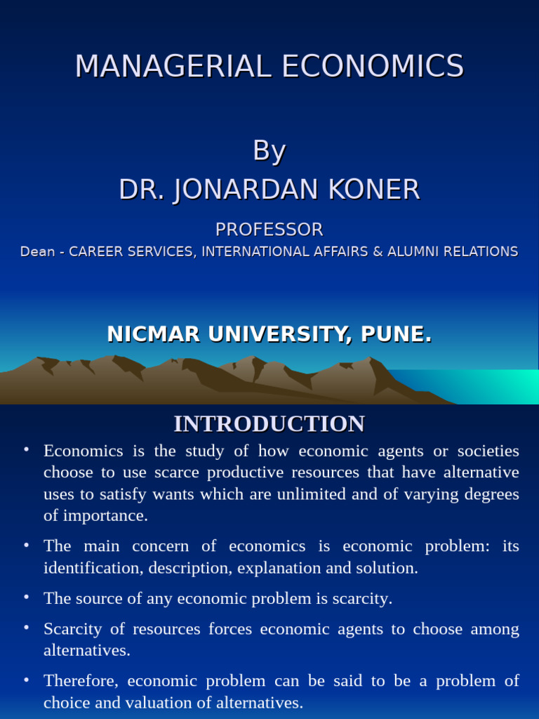 Chapter 1 Introduction To Managerial Economics | PDF | Economics ...