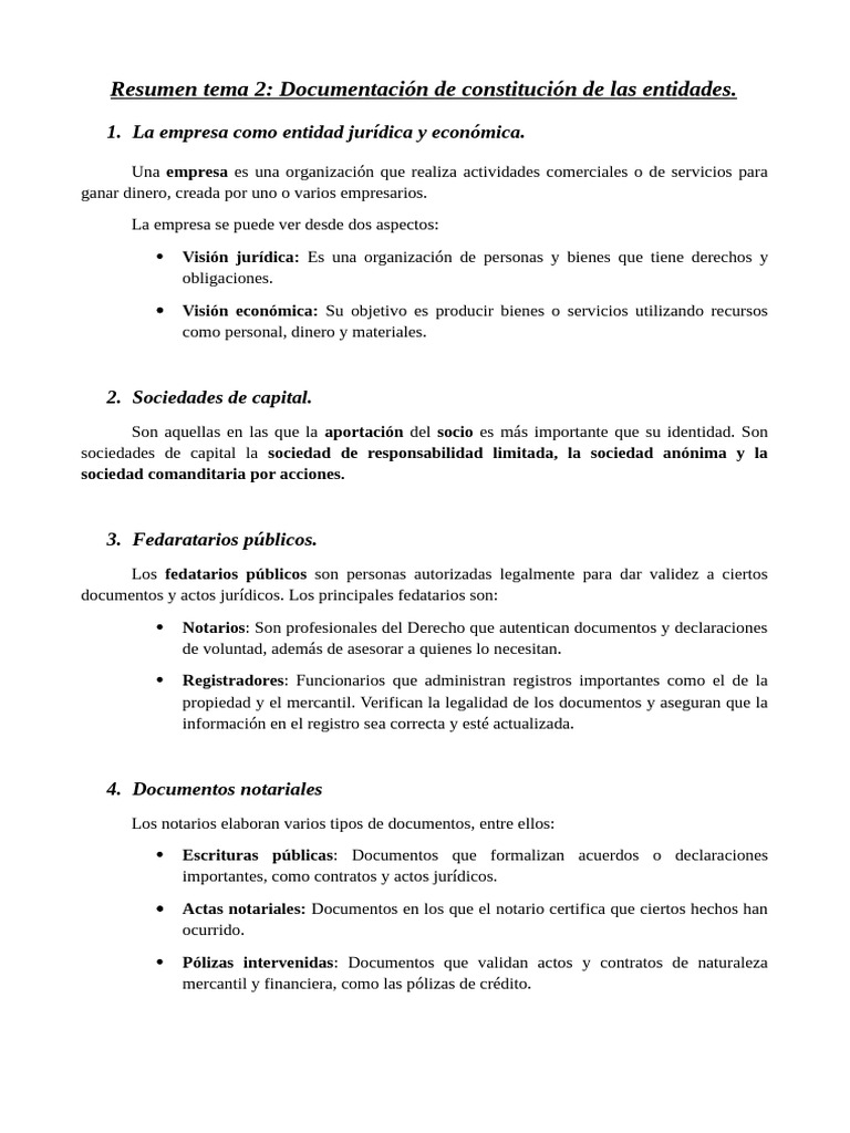 Resumen Tema 2 | PDF | Business