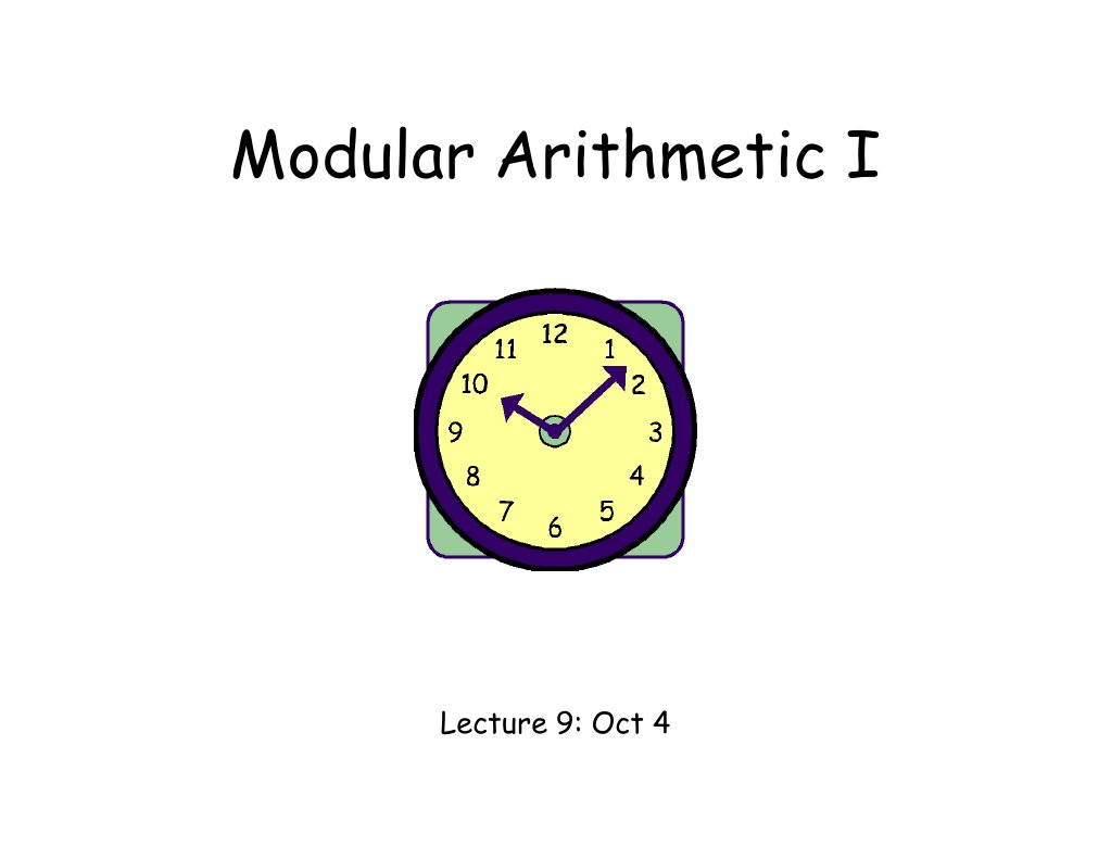 Modular Arithmetic I (Discrete Math) | PDF