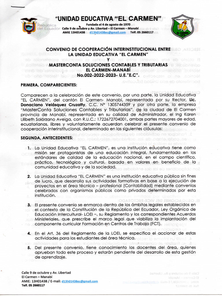 Convenios_Técnica_UEEC | PDF