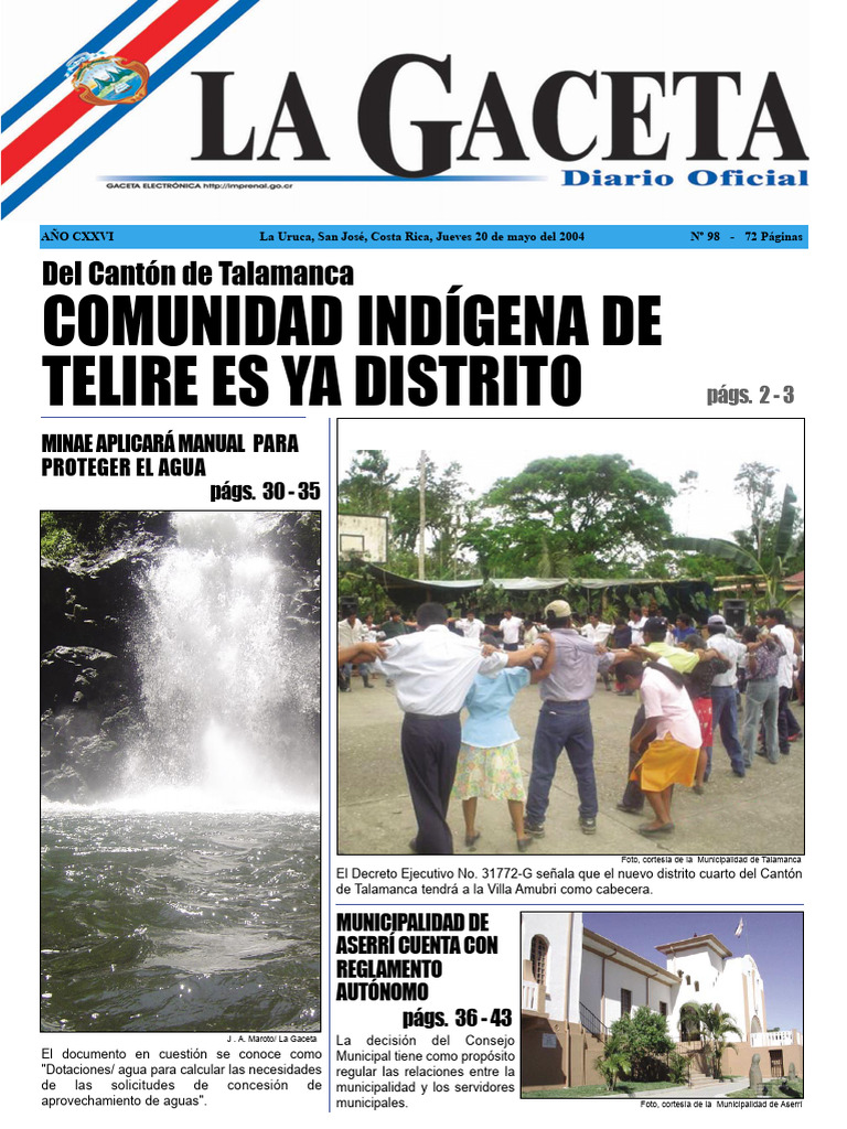 4 gaceta-diario-oficial-de-costa-rica-2004-05-20 | PDF | Costa Rica