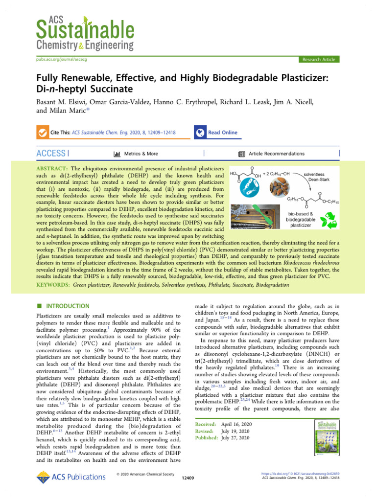 Elsiwi Et Al 2020 Fully Renewable Effective and Highly Biodegradable ...