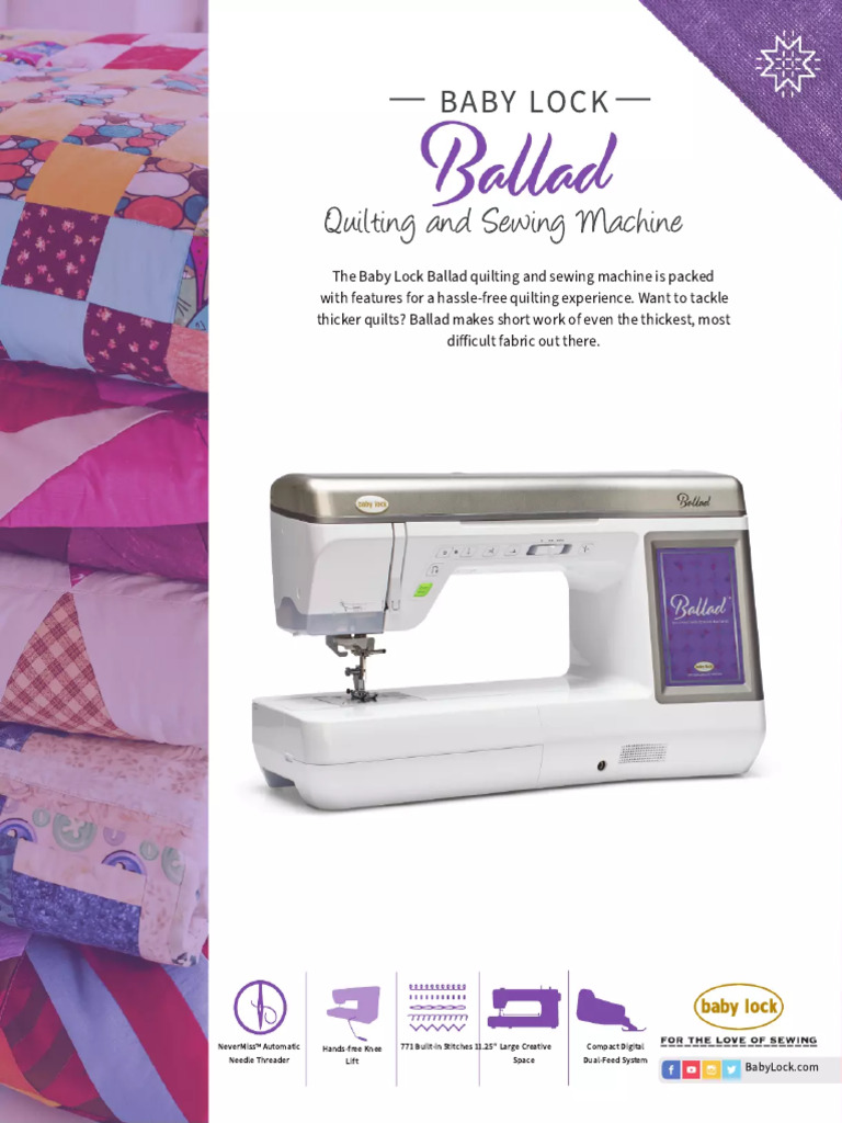 Baby Lock Ballad Sewing Machine Features | PDF
