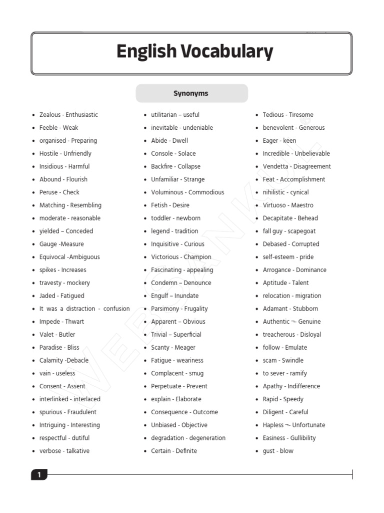 English Vocab Material | PDF