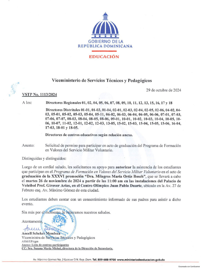 VSTP No. 1113-2024 (Solicitud de Permiso para Participar en Acto de ...