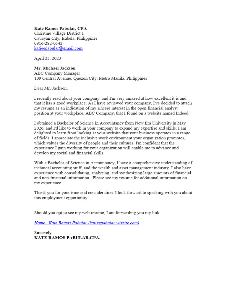 Joint Submission of Cover Letter and Printable Resume | PDF