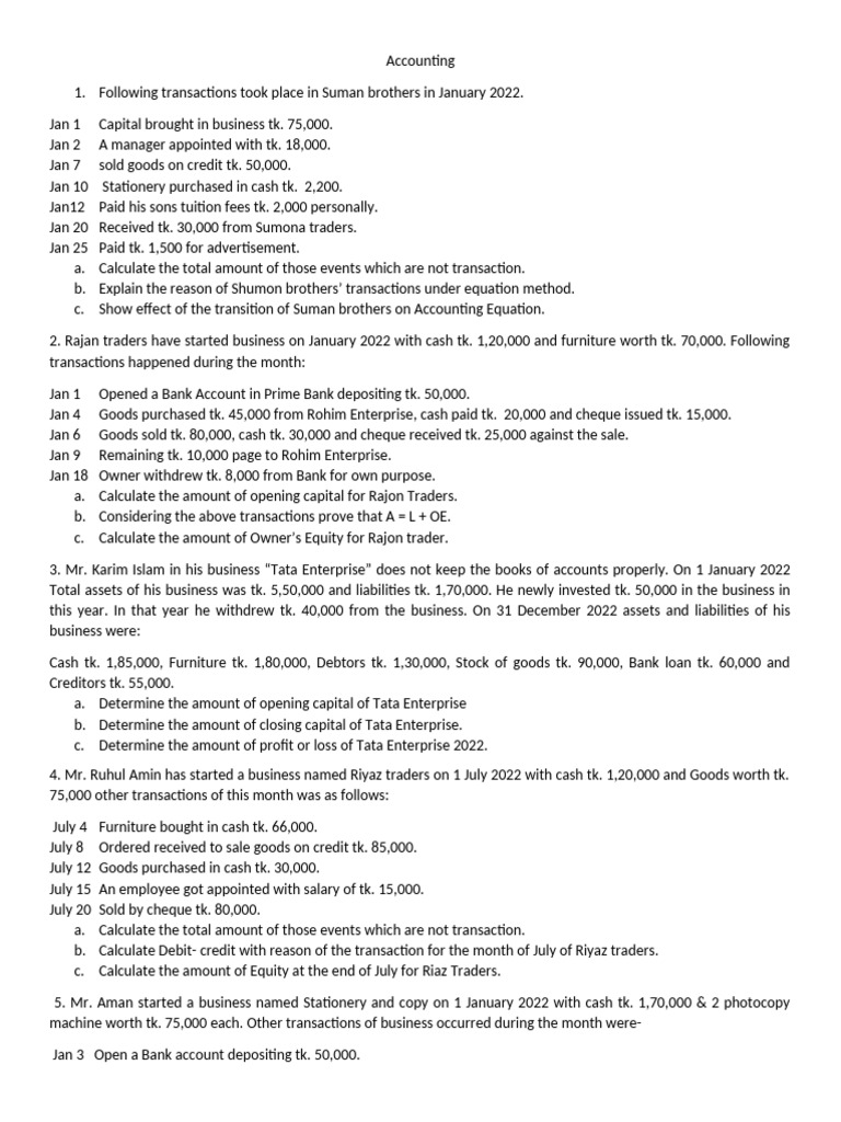 Accountin1 | PDF | Debits And Credits | Business