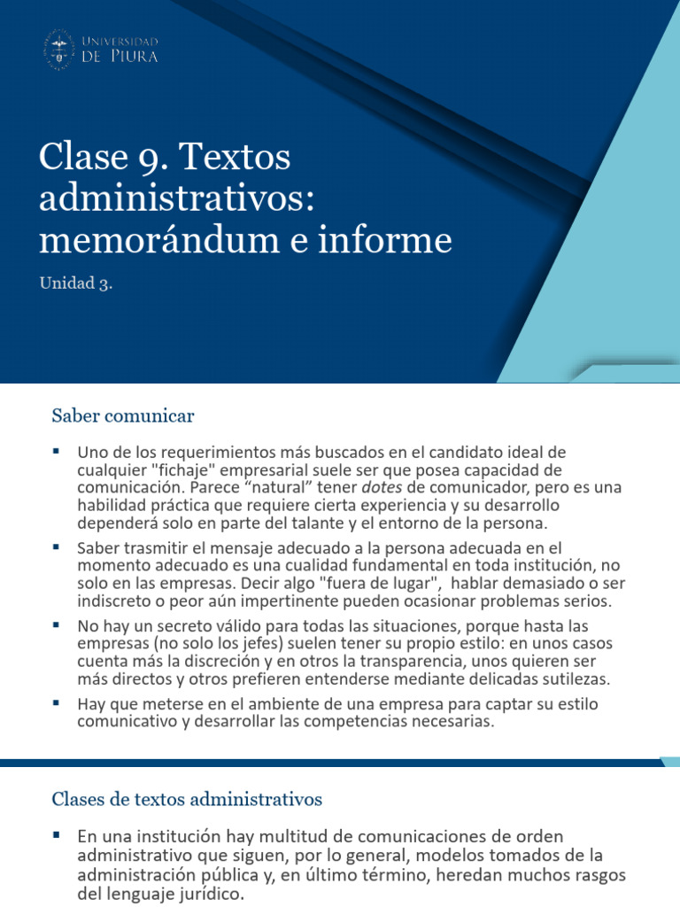 Clase 9. El Memorándum | PDF