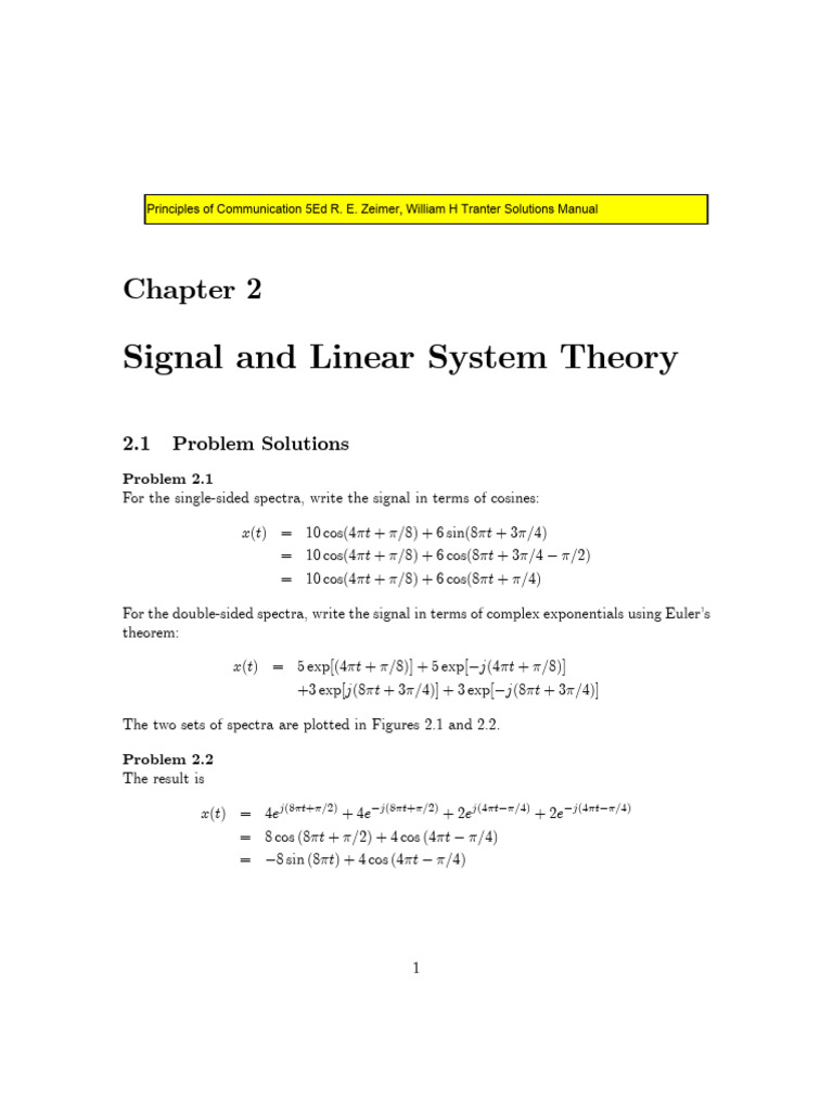 R E Ziemer W H Tranter Principles Of Commun Book4you Pdf Phase Waves Spectral