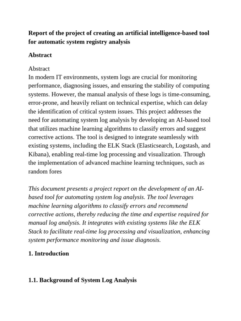 AI Tool for Automated Log Analysis | PDF | Machine Learning | Artificial Intelligence