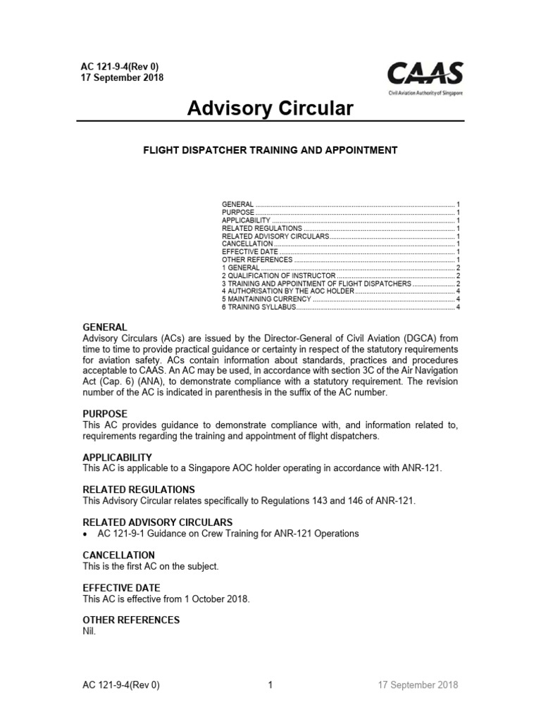 Flight Dispatcher Training Guidelines | PDF | Flight Instructor | Air ...