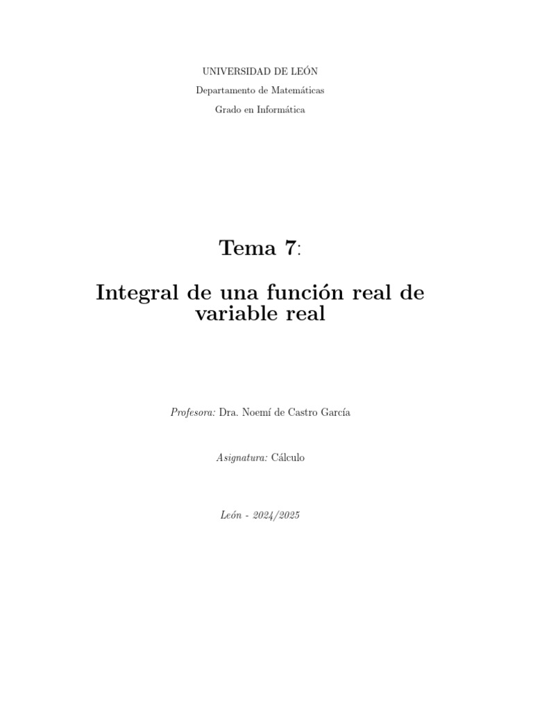 Tema7 (1) | PDF | Integral | Funciones trigonométricas