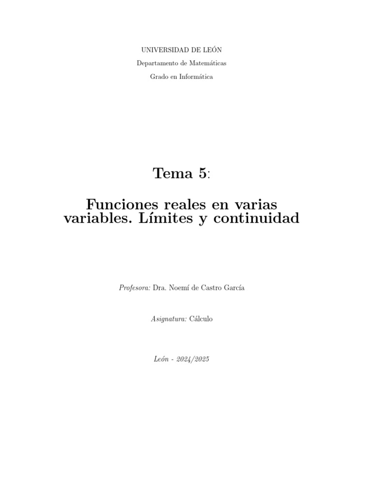 Tema 5 | PDF | Función (Matemáticas) | Función continua