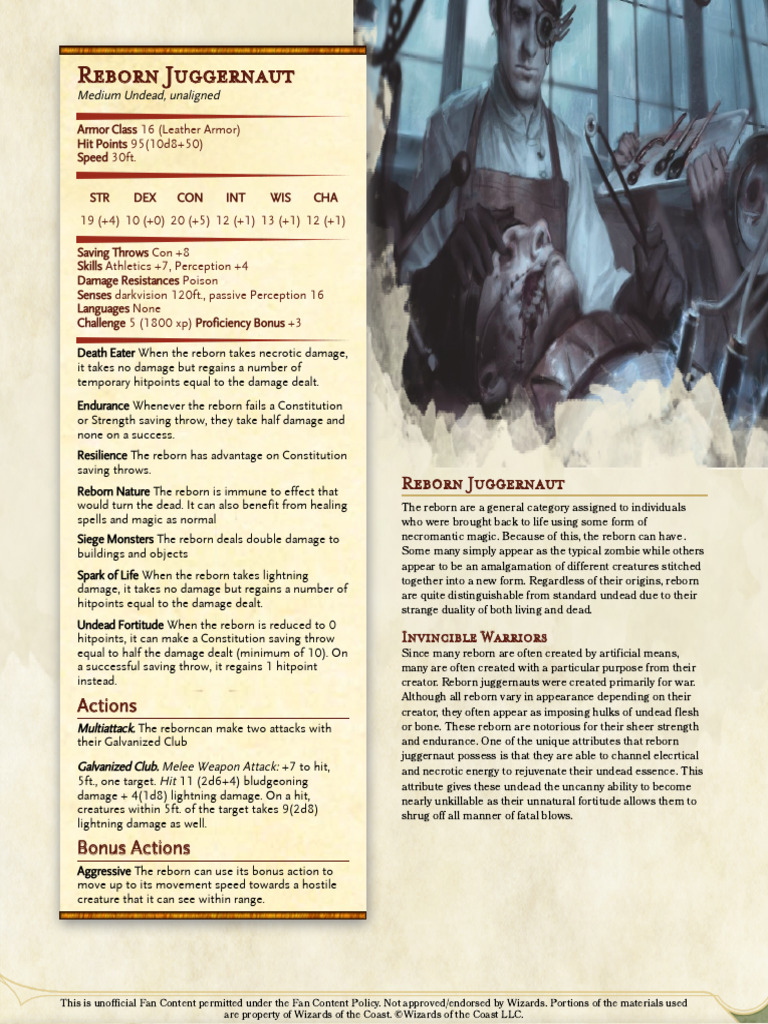 Reborn Juggernaut by Sonixverse Labs _ GM Binder | PDF | Role Playing Games