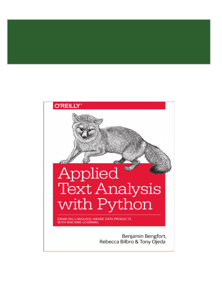 Applied Text Analysis with Python Enabling Language Aware Data Products ... Applied Text Analysis with Python Enabling Language Aware Data Products ...