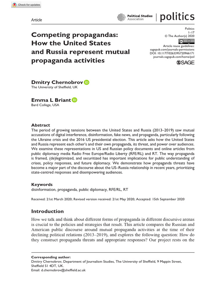 PD and Propaganda US and Russia | PDF | Rt (Tv Network) | Propaganda