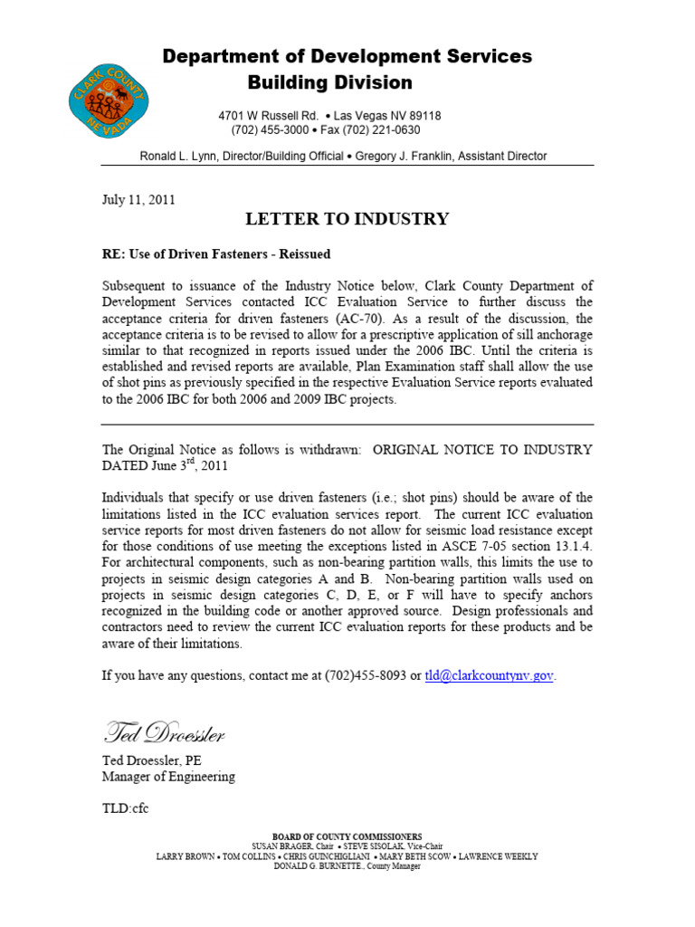 Shot Pin Letter To Industry (07-2011) | PDF