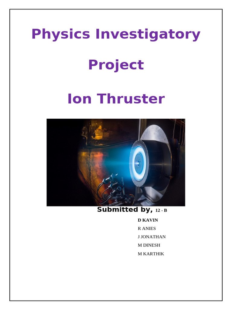 Ion Thruster (Kavin | PDF | Spacecraft Propulsion | Ion
