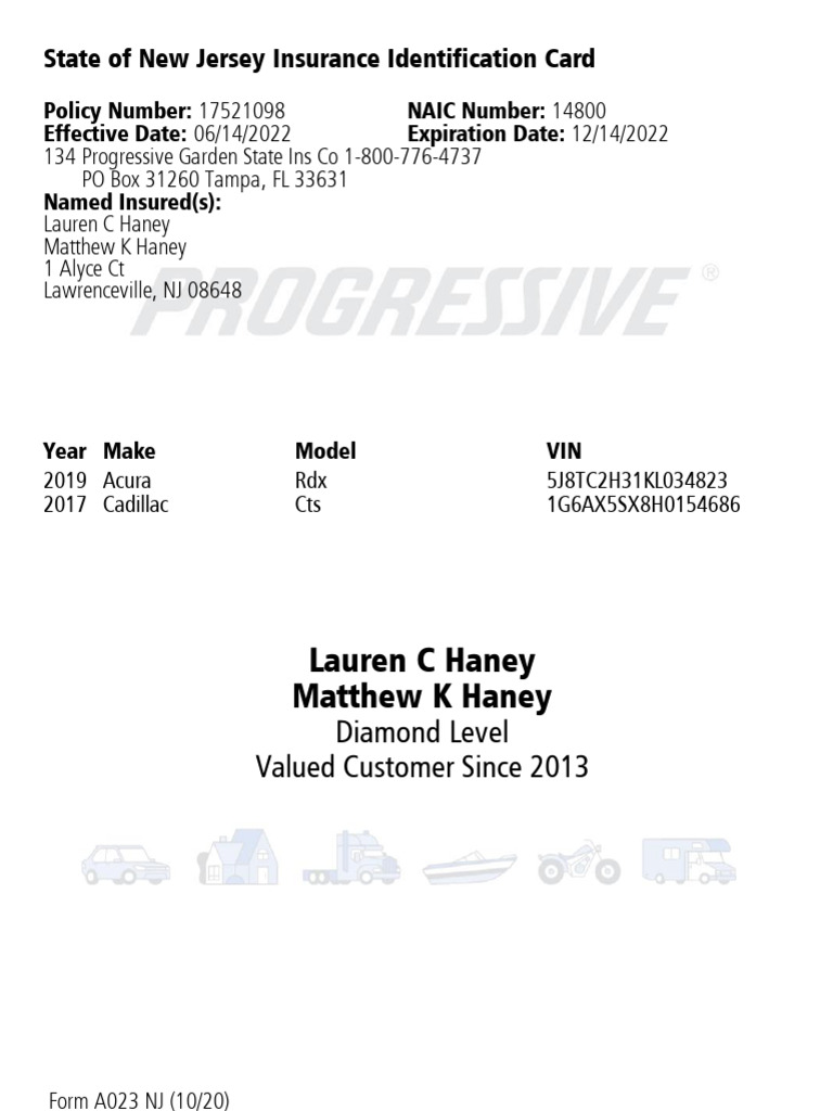 p Gr Insurance Id Card Auto | PDF