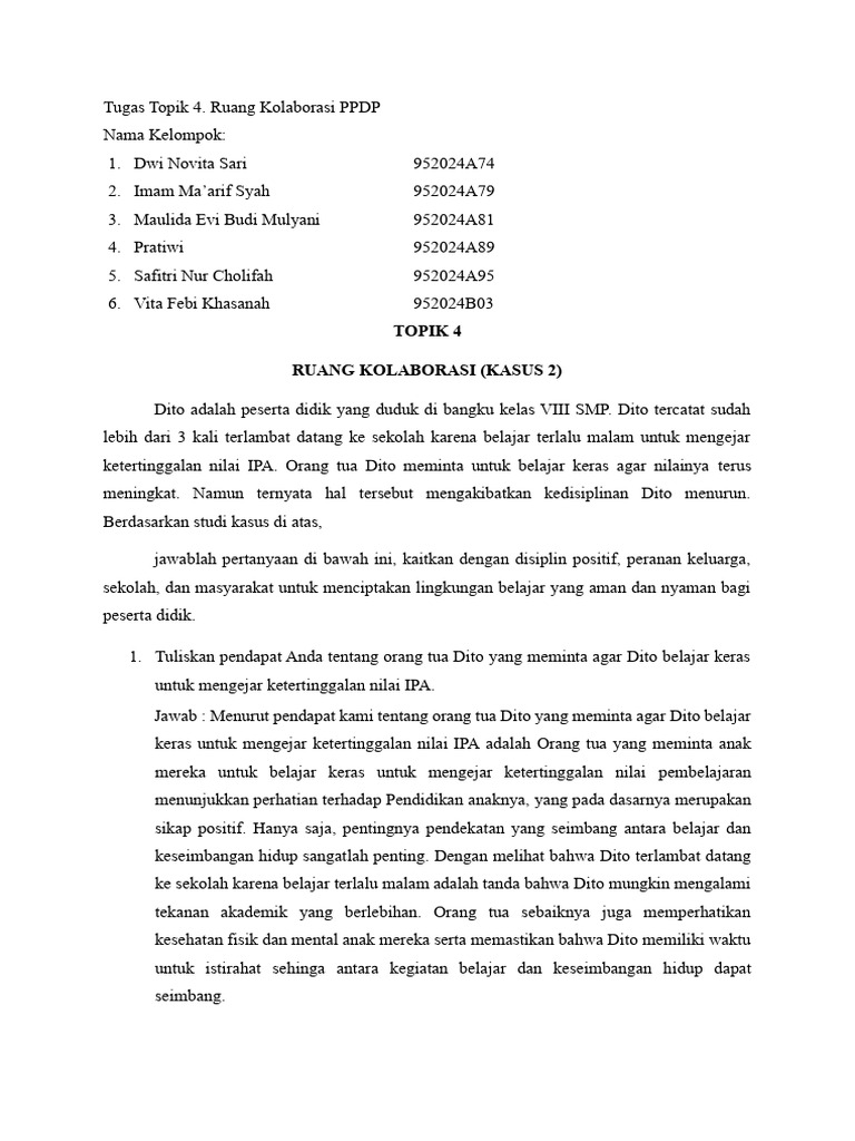 Tugas Topik 4 Kasus 2 Ruang Kolaborasi-PPDP | PDF