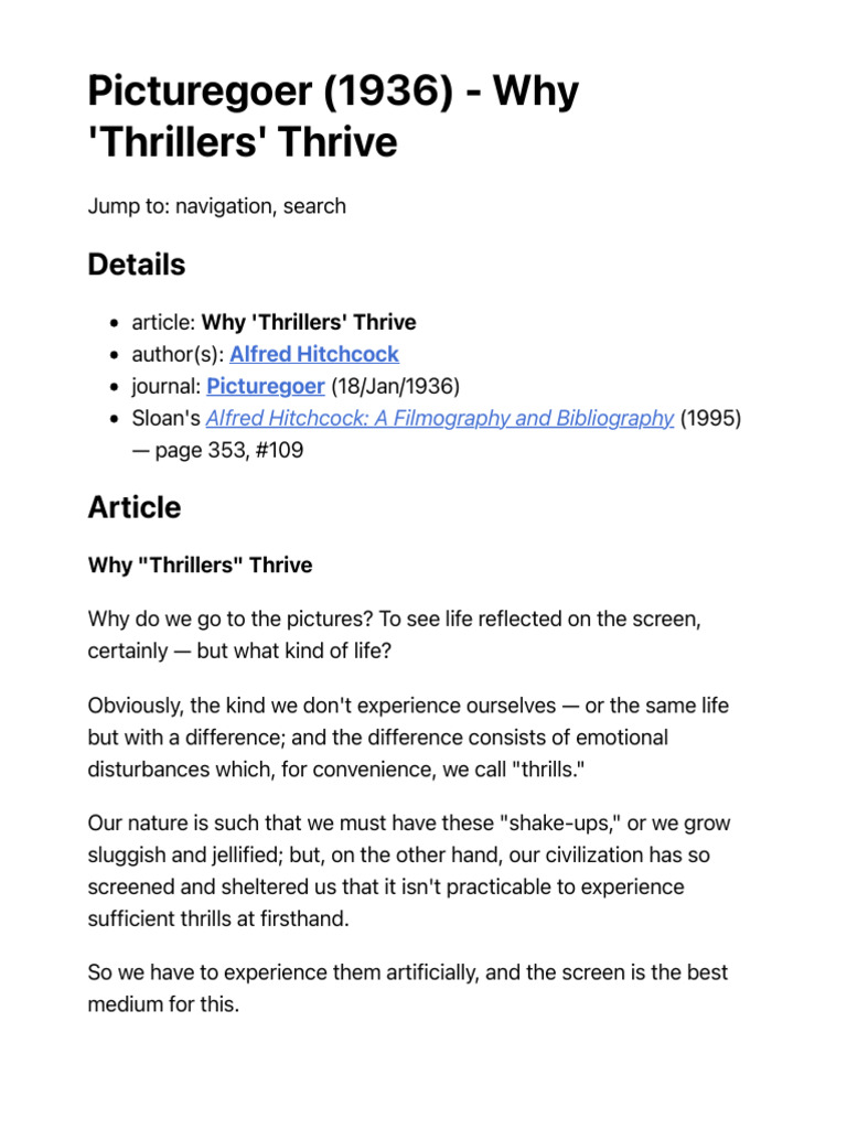 (1936) - Why 'Thrillers' Thrive | PDF