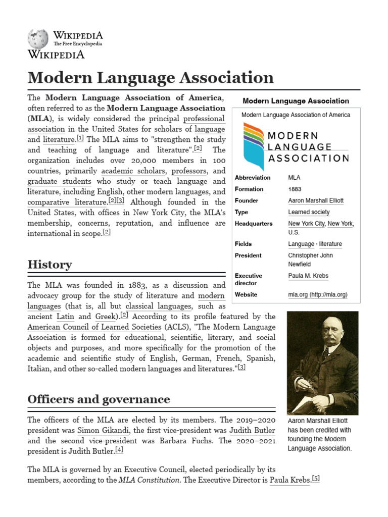 Overview of the Modern Language Association | PDF | Liberal Arts ...