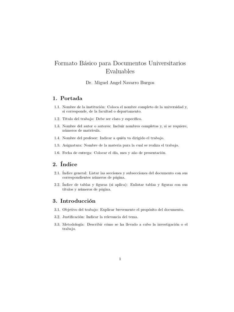 Formato Para Documentos Universitarios (1) | PDF