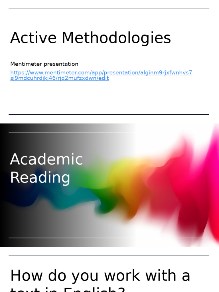 Active Reading Methodologies Guide | PDF | Brainstorming | Artificial ...