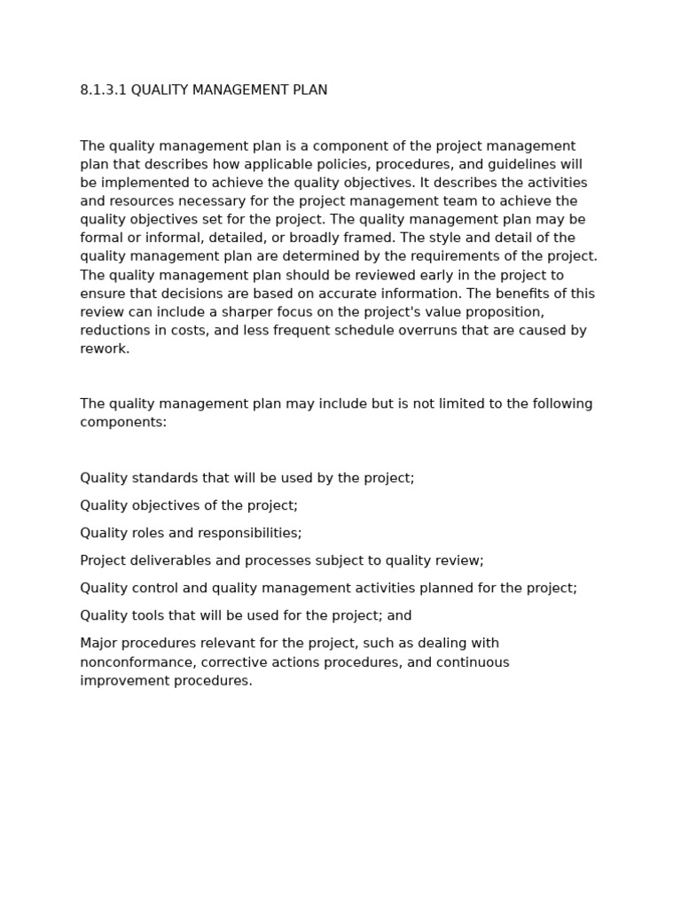 PMBOK 6e (Section 8.1.3.1) | PDF