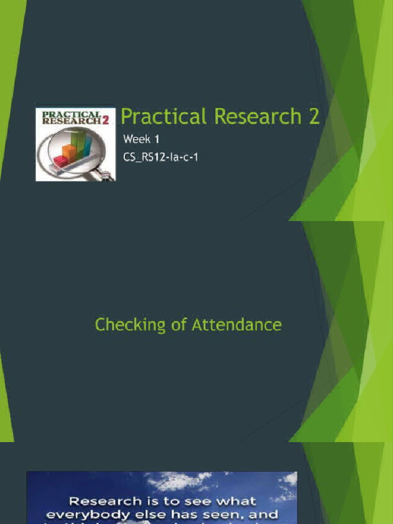 Practical Research 2 Week 1 254114890 - 071704 | PDF