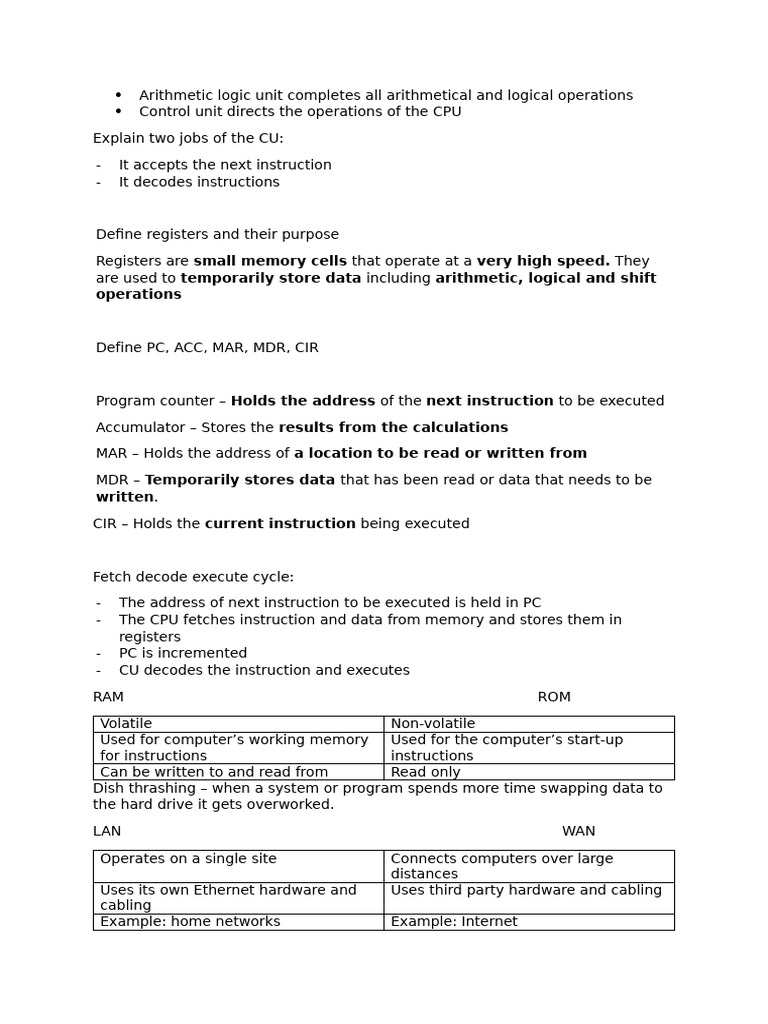Arithmetic Logic Unit Completes All Arithmetical and Logical Operations ...