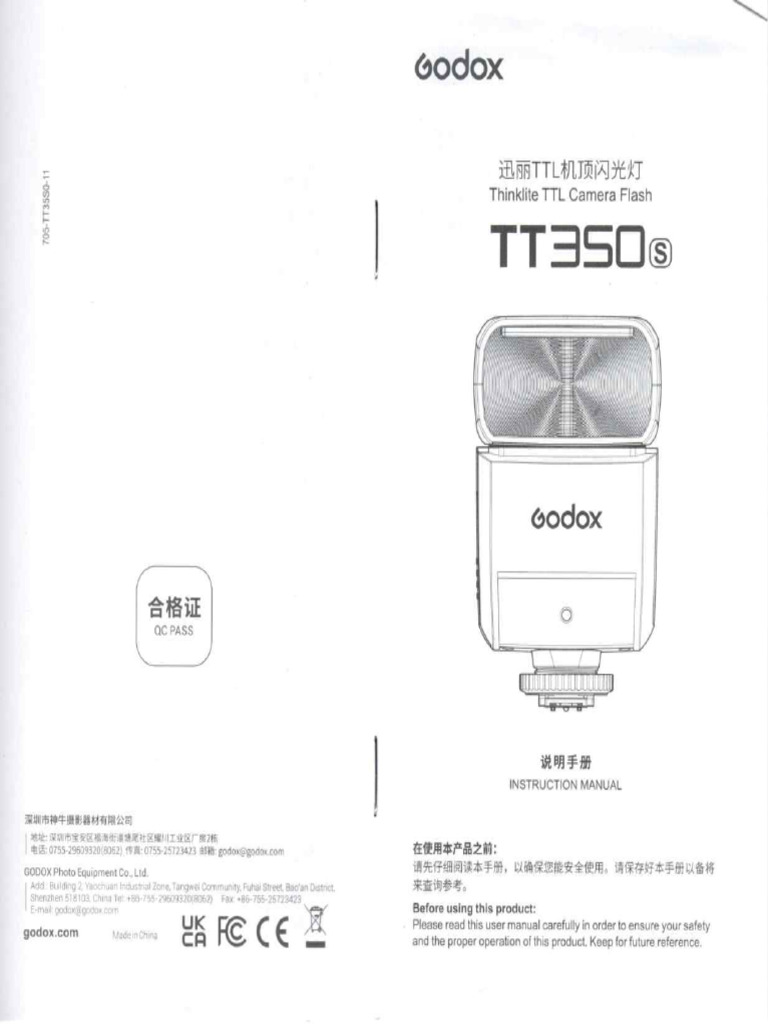 Manual - Godox Flash TT350s | PDF